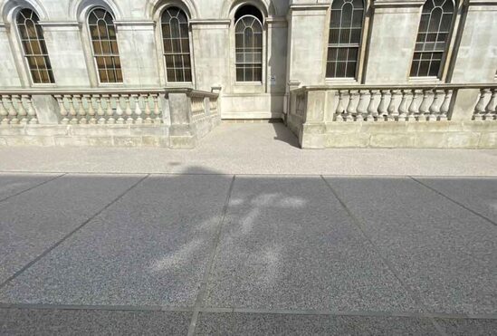 Resin bound permeable paving for university quadrangle | Addagrip ...