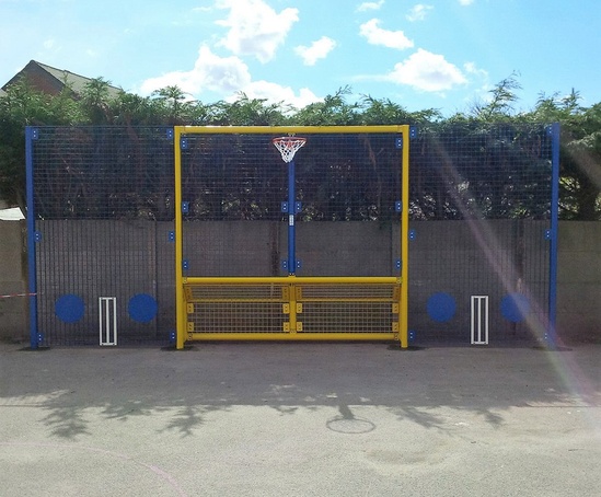 Multisport goal units for new primary school ball court | AMV ...