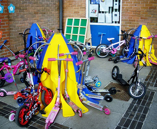 Minipod bike and scooter rack for primary schools | Cyclepods | ESI ...