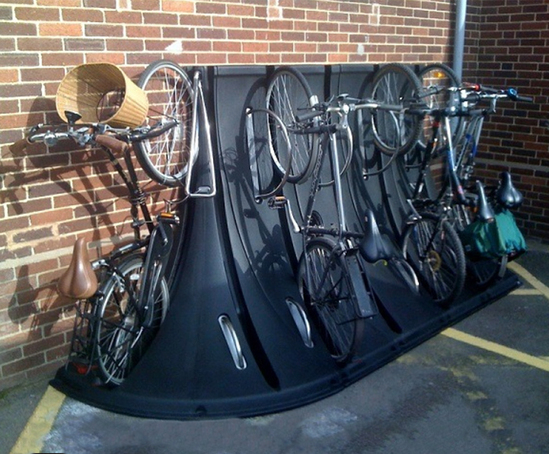 Spacepod semi-vertical, space-saving cycle rack | Cyclepods | ESI ...