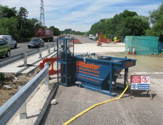 Hydrodemolition - bridge deck repair run off control | Siltbuster | ESI ...