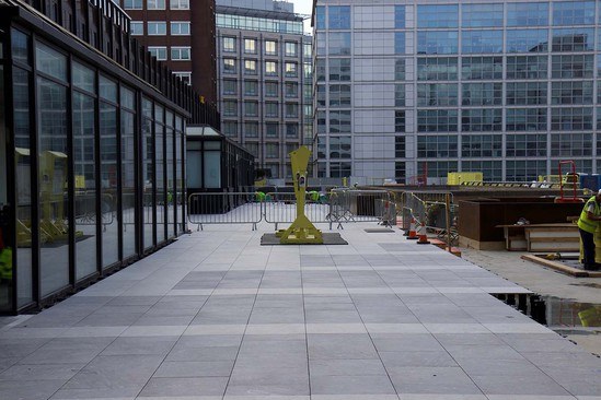 Raised paving for outdoor plaza, 245 Hammersmith | Buzon UK | ESI ...