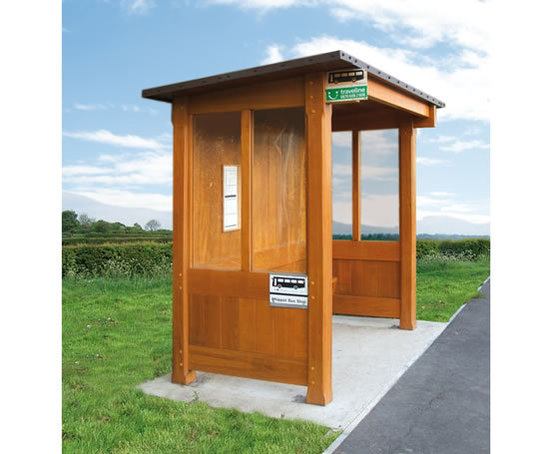 Open-fronted timber bus shelters with mono-pitch roof | Littlethorpe of ...