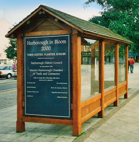 Enclosed timber bus shelters with pitched roof | Littlethorpe of ...