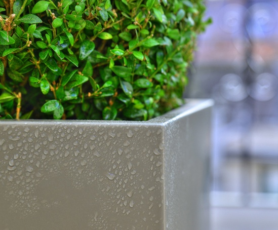 Bespoke powder-coated steel planters | IOTA | ESI External Works