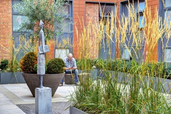 Planters for communal courtyard, residential development | IOTA | ESI ...