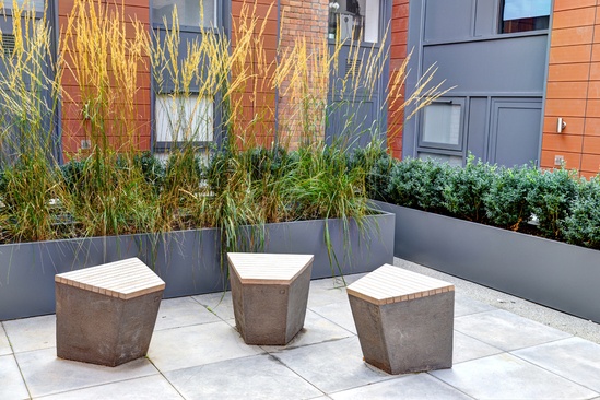 Planters for communal courtyard, residential development | IOTA | ESI ...