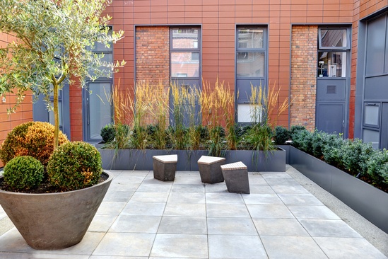 Planters for communal courtyard, residential development | IOTA | ESI ...