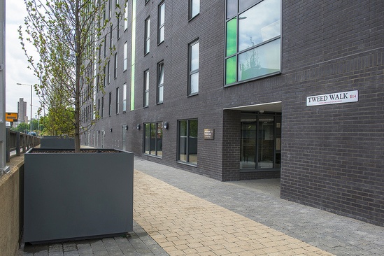 Bespoke steel tree planters for Telford Homes | IOTA | ESI External Works