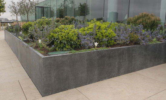 Bespoke zinc planters | IOTA | ESI External Works