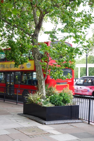 Bespoke steel tree planters for Park Lane hotel | IOTA | ESI External Works