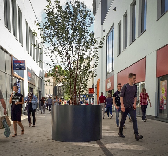 Bespoke aluminium tree planters for retail expansion | IOTA | ESI ...