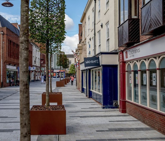 Bespoke tree planters for public realm improvements | IOTA | ESI ...