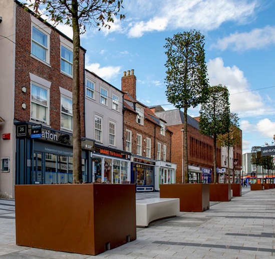 Bespoke tree planters for public realm improvements | IOTA | ESI ...