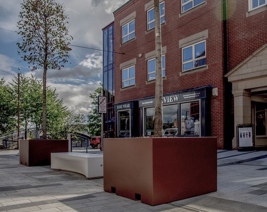 Bespoke tree planters for public realm improvements | IOTA | ESI ...