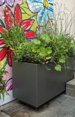 Aluminium large street planters - Motcomb St, London | IOTA | ESI ...