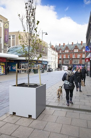 Bespoke steel tree planters for public realm improvement | IOTA | ESI ...