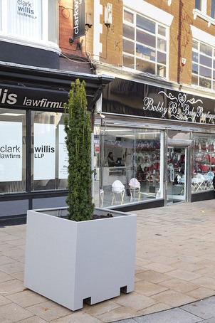 Bespoke steel tree planters for public realm improvement | IOTA | ESI ...