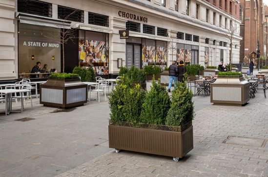 Bespoke illuminated street planters for Old Quebec St | IOTA | ESI ...