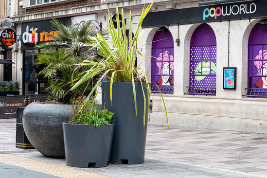 Bespoke steel street planters for Cardiff city centre | IOTA | ESI ...