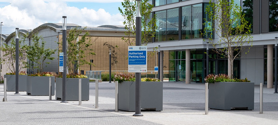 Movable zintec steel tree planters - University of Bath | IOTA | ESI ...