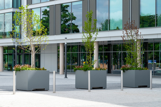 Movable zintec steel tree planters - University of Bath | IOTA | ESI ...