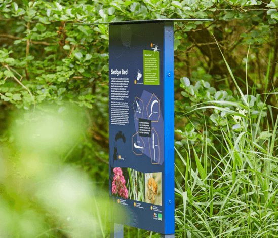 Bespoke weatherproof metal signage for wetland trail | Landmark | ESI ...