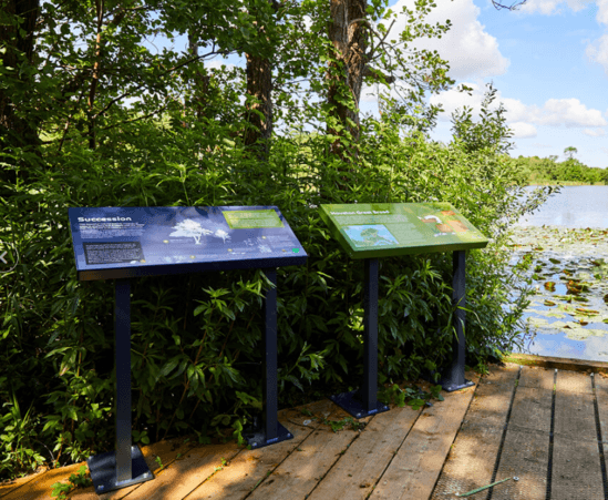 Bespoke weatherproof metal signage for wetland trail | Landmark | ESI ...
