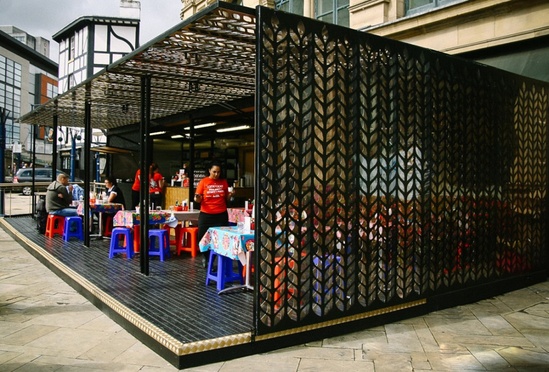 Temporary cafe pavilions - Corn Exchange, Manchester | DP Structures ...