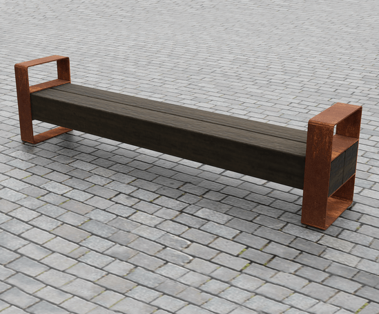 140 Beam Bench with arms | Chris Nangle Furniture | ESI External Works