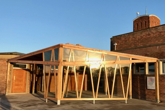 Kite canopy provides shelter for mourners at crematorium | Handspring ...