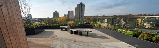 Roof terrace system for modern residential apartments | Raaft | ESI ...