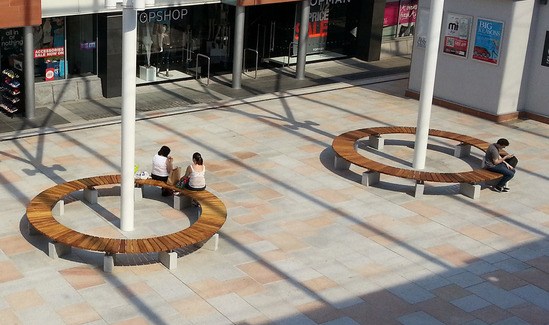 Seating for Busy Shopping Centre, Ayr | Langley Design Street Furniture ...