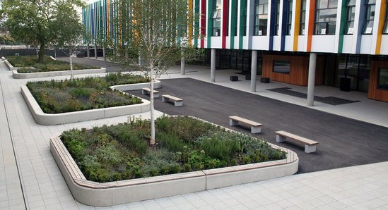 Seating To Link Landscape And Building For High School Langley Design seating-to-link-landscape-and-building-for-high-school-langley-design
