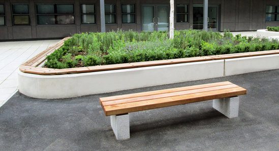 Sheldon Chunky Timber Top Plinth Mounted Bench - SBN331 | Langley ...