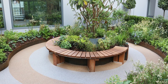 Bespoke Hardwood Spiral Bench for Community Garden | Langley Design ...