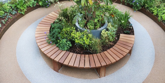 Bespoke Hardwood Spiral Bench for Community Garden | Langley Design ...