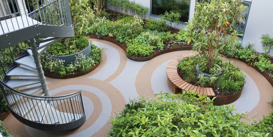 Bespoke Hardwood Spiral Bench for Community Garden | Langley Design ...
