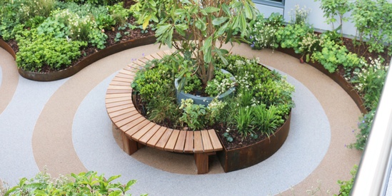 Bespoke Hardwood Spiral Bench for Community Garden | Langley Design ...