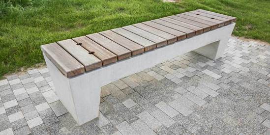 Pewsham Solid Pre Cast Concrete Bench - PBN405 | Langley Design Street ...