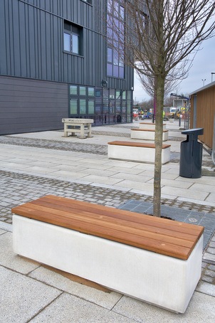 Bespoke Timber Topped Concrete Benches for UTC in London | Langley ...