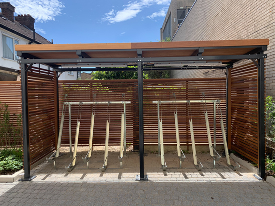 Bespoke cycle and bin store facility with sedum roofs | Langley Design ...