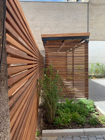 Bespoke cycle and bin store facility with sedum roofs | Langley Design ...