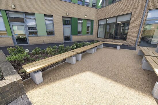 Cycle parking, seating and planters for community school | Langley ...