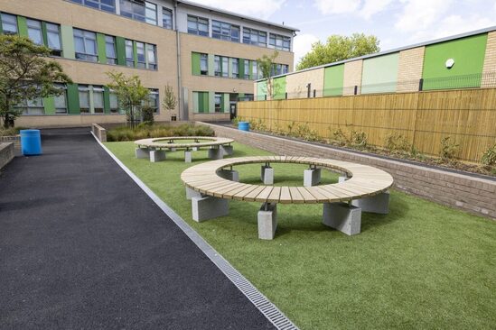 Cycle parking, seating and planters for community school | Langley ...