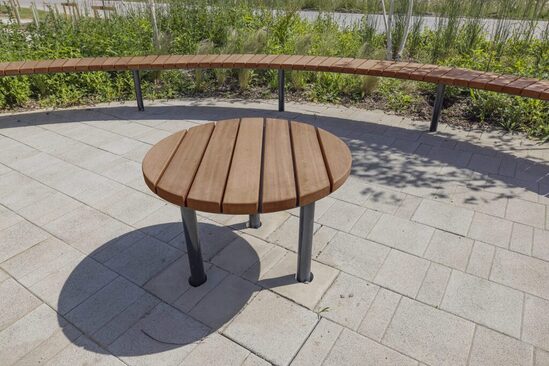 Contemporary outdoor seating for new research facility | Langley Design ...