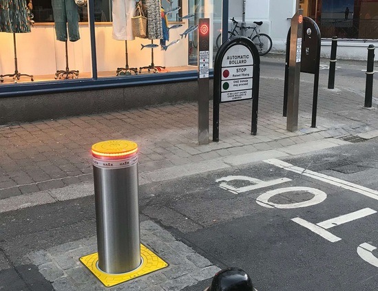 Automatic rising bollards calm Falmouth traffic | Macs Automated ...