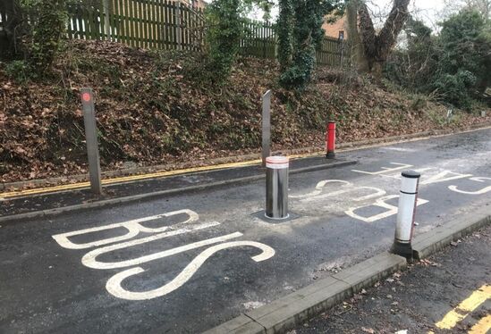 Automatic bollard for bus access road, Hertfordshire | Macs Automated ...