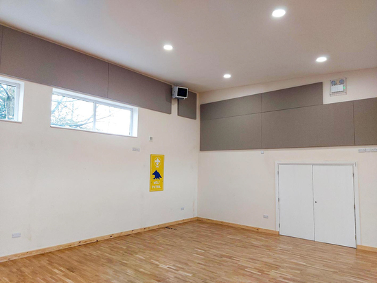 Acoustic wall panels reduce noise in scout group hall | TVS Acoustics ...