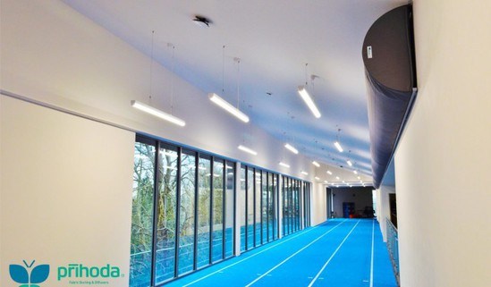 Fabric ducting for swimming pool aircon system | Prihoda UK Ltd | ESI ...